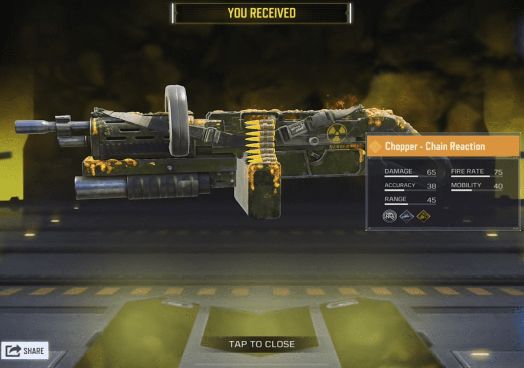 Chopper - LMG in COD Mobile | Stats, Perks, Loadout