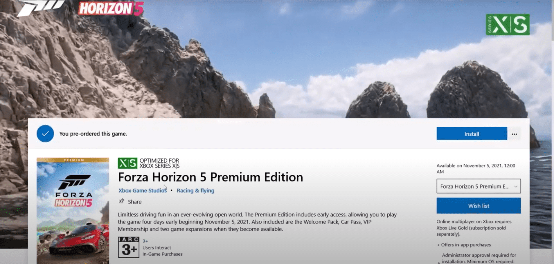 Forza Horizon 5 File Size Revealed for Xbox, PC