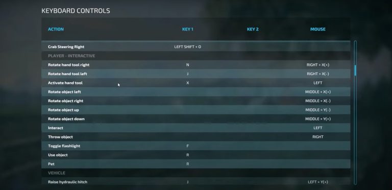 Farming Simulator 22 Controls | Default PC Keybinds
