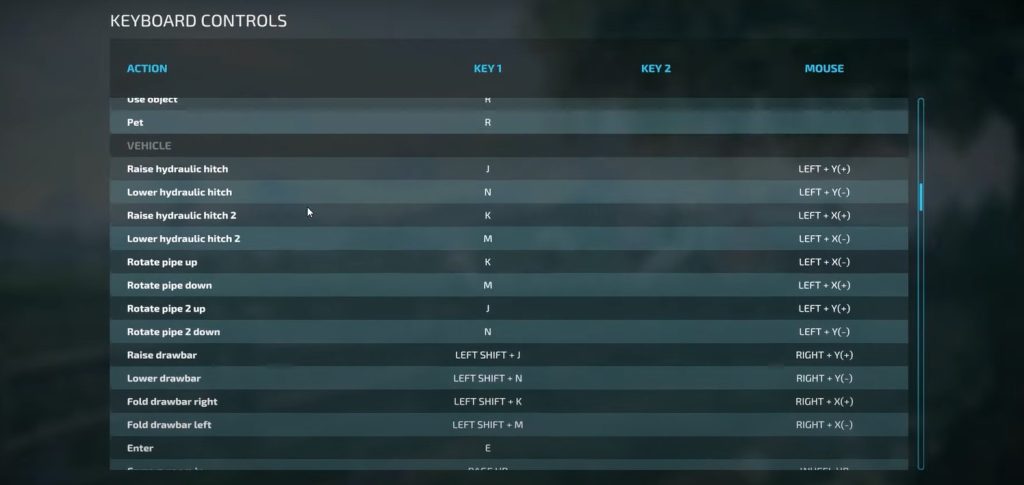 Farming Simulator 22 Controls | Default PC Keybinds