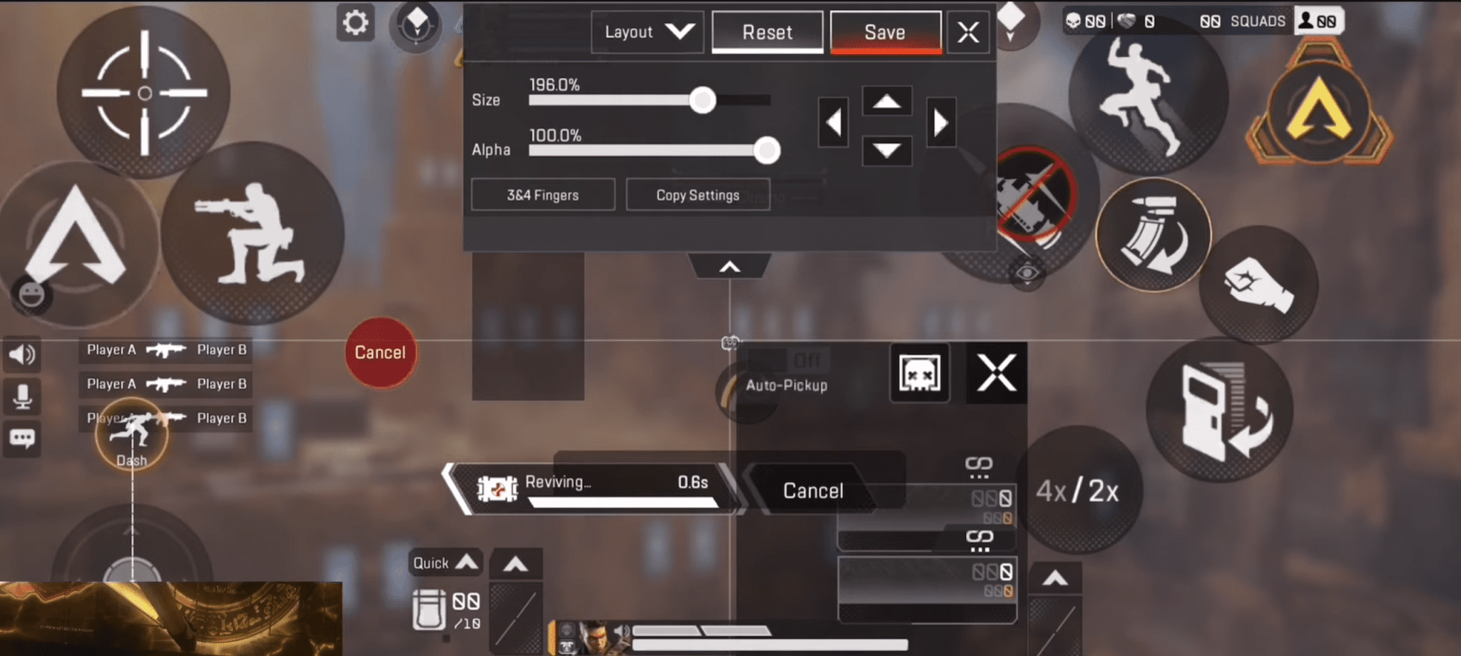 Apex Legends Mobile HUD Layout: 4 Finger Claw Grip